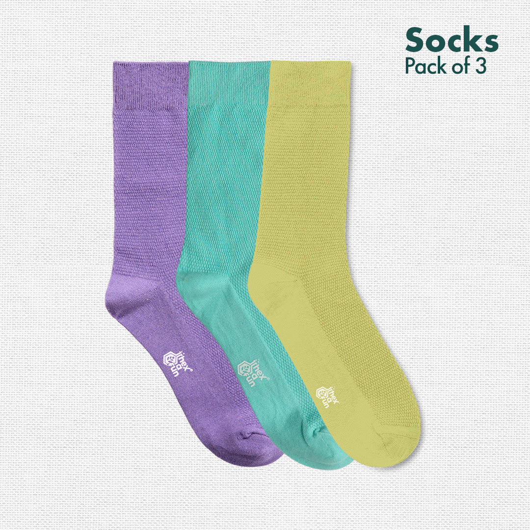 Buy Solid Color Crew Socks | Free Size, Fitting Up To US12/UK11 - Pack ...