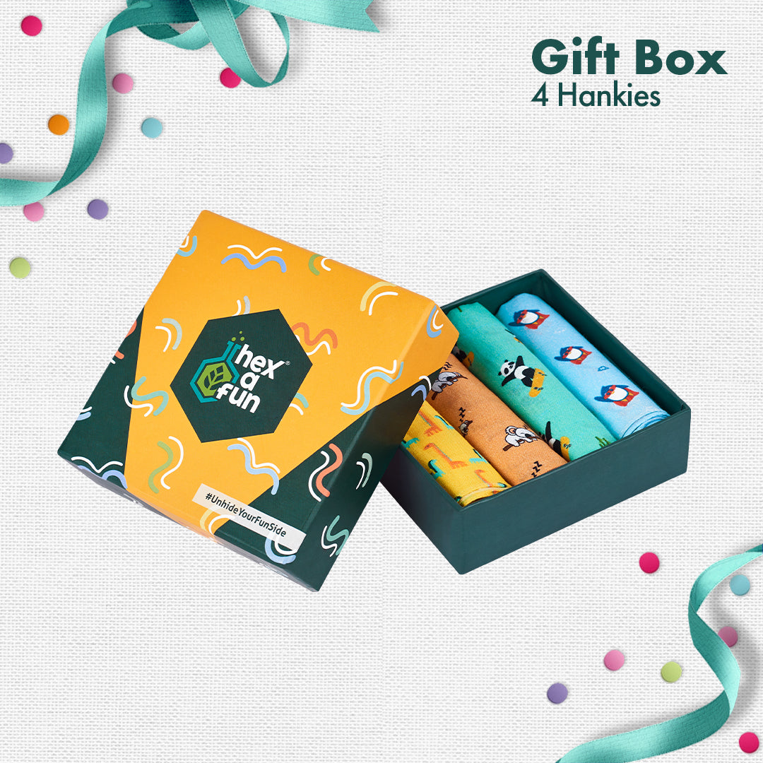 Shop Kids Hankies Gifting Box Set & Crack Cuteness Code-Gift Box of 4 ...