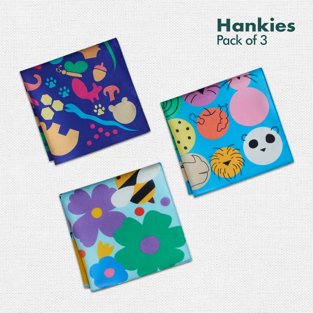 Buy Floral Kids Hankies | 13"X13"- Perfect For Daily Use & Styling ...