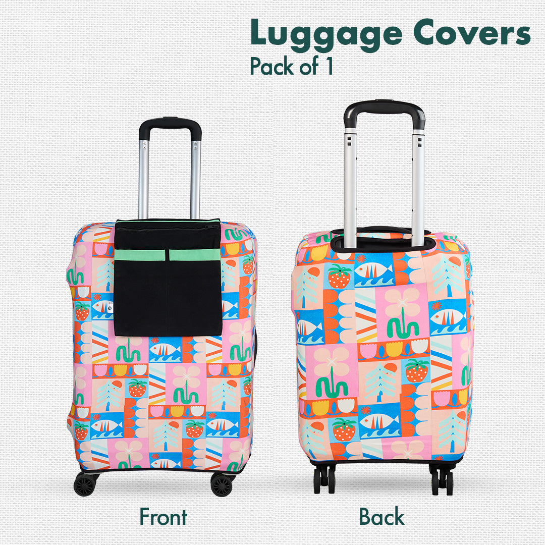 Shop Printed Luggage Cover Medium Size | Eye-Catching Design - Pack of ...