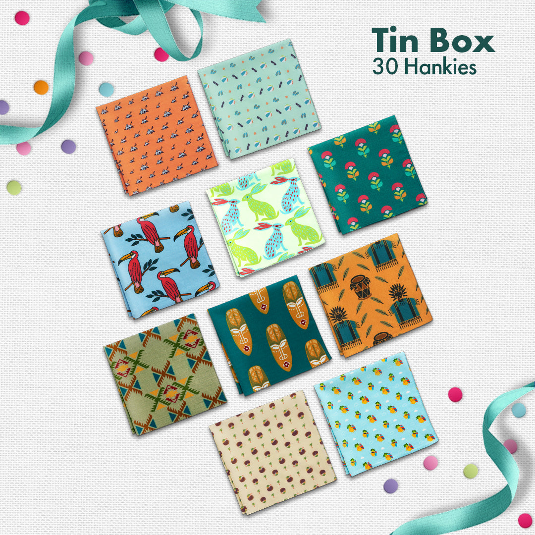 Quirk & Charm With Stylish Men's & Women's Hankies In Reusable Tin Gift ...