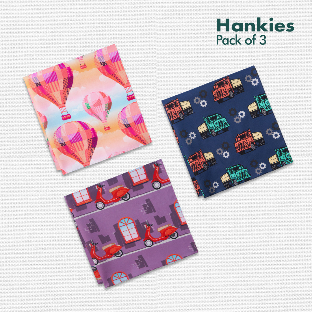 Buy Women's & Men’s Car Printed Handkerchiefs | Soft On Skin - Pack of ...